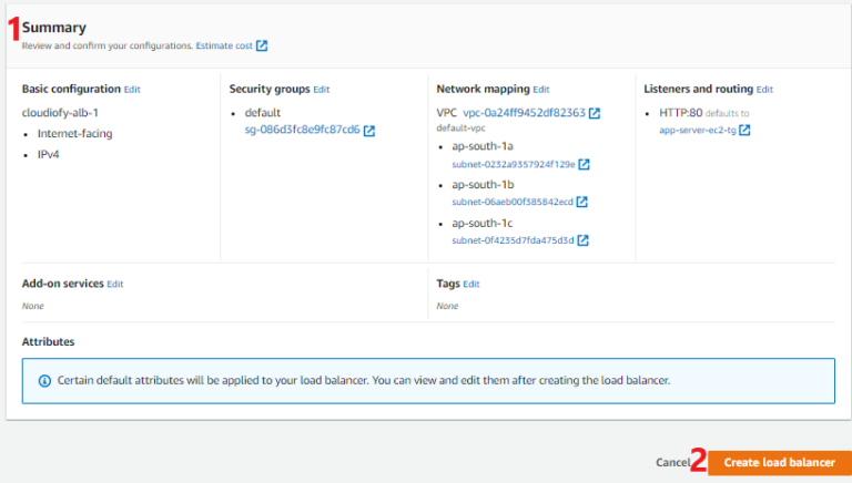How to setup AWS application load balancer