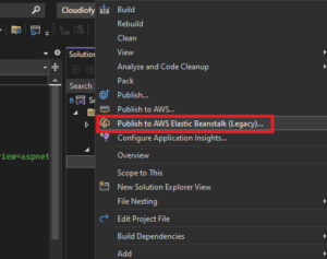 How to deploy .NET 6 application in Elastic beanstalk from visual studio